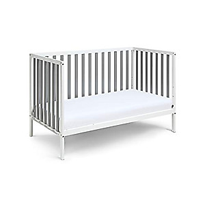 Baby Cache Deux Remi Island 3-in-1 Convertible Crib (Do Re Me) White & Gray
