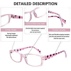 MAEOWN 5 Pack Reading Glasses for Women, Blue Light Blocking Computer Readers, Ease Blurry Vision Dry Eyes Anti UV Glare (Multicolor, 1.5, x)