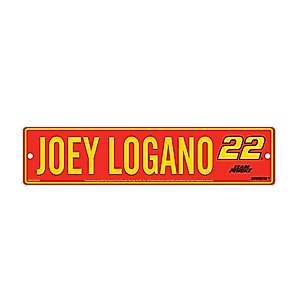 Rico Industries NASCAR Racing Joey Logano #22 TEAM PENSKE Red 4" X 17" Plastic Street Sign