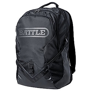 Battle Sports Vault Backpack - Football Backpack Lightweight & Durable with Large Front Pocket and Adjustable Shoulder Straps & Soft-Lined Top Sleeves for Extra Comfort - Black/Black