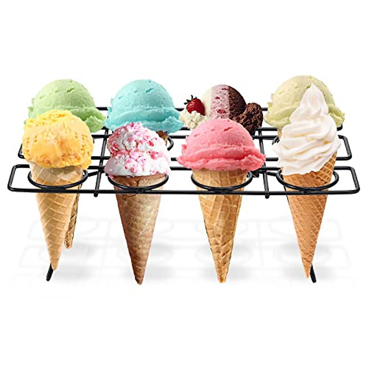 2 Pieces Ice Cream Cone Baking Racks Cupcake Display Racks Cupcake Cone Stands Cupcakes Holders for Home Kitchen Baking Cooking Cupcake Ice Cream Tools Supplies (Black)