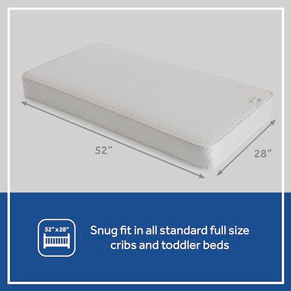 Sealy Baby Posturepedic Grow Breathable 2-Stage Dual Firmness Waterproof Baby Crib Mattress & Toddler Bed Mattress, 204 Premium Coils, Hypoallergenic Cotton, Certified, Made in USA, 52"x28"