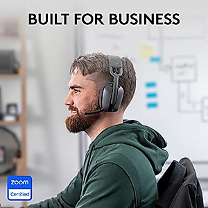 Logitech Zone Vibe Wireless Bluetooth Headphones with Noise-Canceling Mic, USB-A, USB-C, for Google Meet, Google Voice, Zoom, Mac/PC, Black