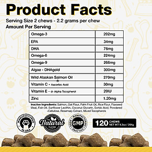 Pawlife Dog Fish Oil Supplements - 120 Omega 3 Fish Oil Dog Vitamins, Veterinarian Formulated Itching Relief for Dogs, Natural Omega 3 Fish Oil for Dogs, Dog Skin and Coat Supplement (Salmon Flavor)