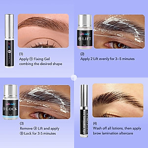 Libeauty Mini Eyebrow Lamination Kit,Long-lasting Fuller Brow Volume,Apply to DIY Eyebrow Perming at Home or Professional Salon with Eyebrows Raincoat Care Solution