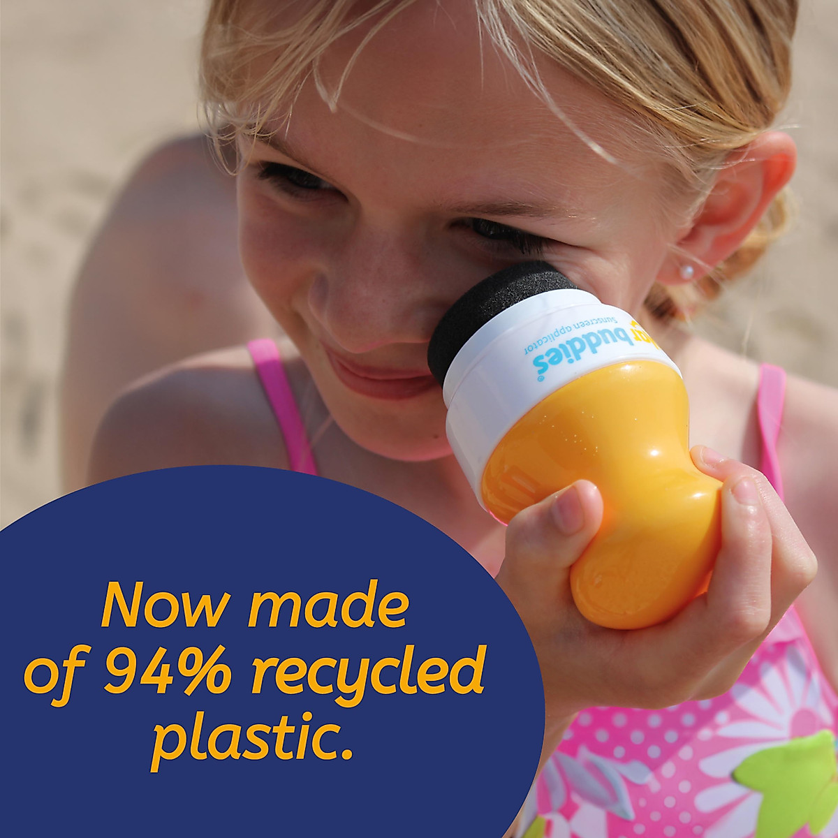 Solar Buddies Sunscreen Applicator - Blue Pack of 3 - BPA-Free Refillable Roll on Sponge Sunscreen, Suncream & Lotion Applicator For Kids, Adults & Families - Holds 3.4fl oz, Perfect Size for Travel