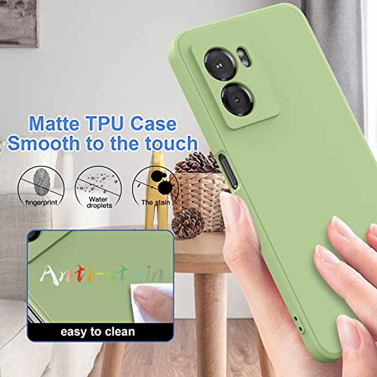 Foluu Silicone Case for OnePlus Nord N300, Liquid Gel Rubber Bumper Case with Soft Microfiber Lining Cushion Slim Hard Shell Shockproof Protective Cover for OnePlus Nord N300 5G 2022 (Green)