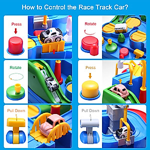 Sakiyrmai Kids Race Track Car Adventure Toys, City Rescue Preschool Educational Toy Vehicles, Parent-Child Interactive Kids Puzzle Car Playsets for 3 4 5 6 7 8 Years Old Toddlers Christmas