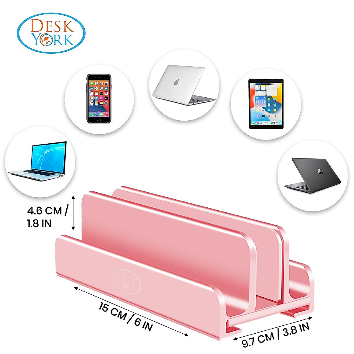 Desk York Adjustable Vertical Laptop Stand Computer Docking Station–Desktop Organizer –Office and Desk Accessories for Men and Women–Vertical PC Holder–Fits All MacBook/Air/HP/Dell/Samsung/Lenovo