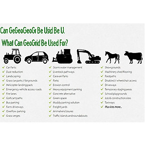 ZHOUHONG Geo Grid Ground Grid, Geo Cell Grid 2 Inch Thick, Gravel Grid HDPE Material, Ground Stabilization Grid 1885 LBS Per Sq, Tensile Strength Gravel Ground Grid for Slope Driveways, Garden