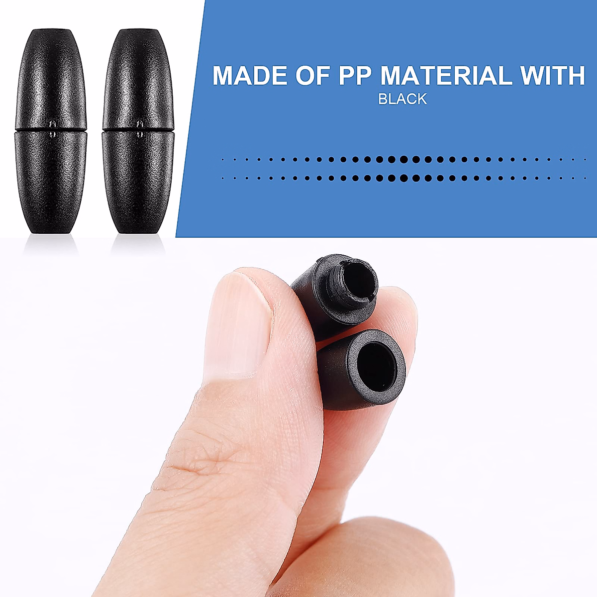 100 Pieces Clasp Bead Barrel Connectors Breakaway Safety Clasp Plastic Breakaway Clasps Safety Breakaway Clasps for Necklace Bracelet Jewelry (Black)