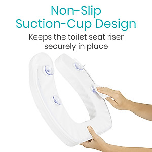 Vive Toilet Seat Cushion 2-Inch High Density Foam - Toilet Raised Donut Easy Clean Portable Cushioned Pad Bathroom Attachment - Elongated Raiser - Comfort, Support for Handicap, Adults, Tailbone Pain