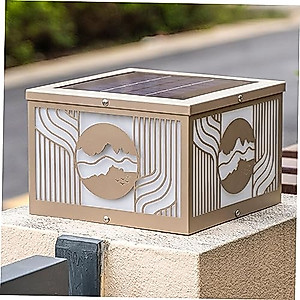 DOITOOL 1pc Post lamp Light for Outside Patio Fence Post Lights Fence Solar Lights Outdoor Fence Deck Cap Light Outdoor Column Lights Outdoor Pillar Light Outdoor lamp Lighting