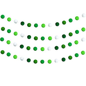 4 Piece 39.4 Feet St. Patricks Day Easter Felt Balls Hanging Banners Mardi Gras 4th of July Pom Pom Garland Banners for Holiday Party Wall Tree Mantel Decorations (Fresh Colors)