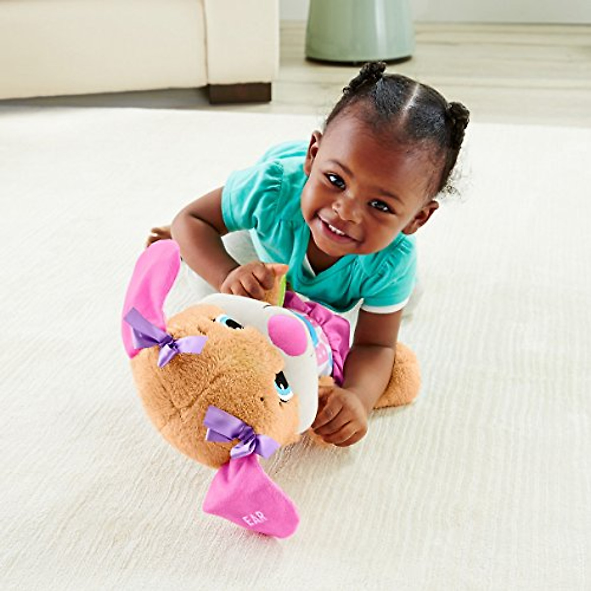 Fisher-Price Laugh & Learn Baby & Toddler Toy Smart Stages Sis Interactive Plush Dog With Music Lights & Learning Content For Ages 6+ Months
