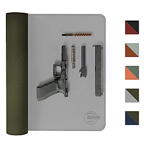 Koltster Gun Cleaning Mat, Waterproof/Durable Gun Cleaning Pad for Gun Maintenance 32"x16" Protective Mat (Grey/Green)