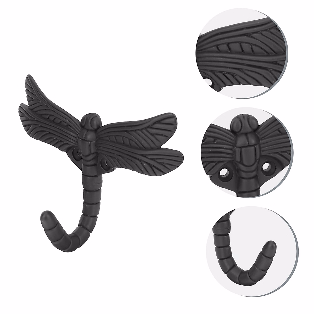 Cabilock Sturdy Iron Crafted Dragonfly Wall Hooks Multipurpose Coat and Hat Hanger Home Decor