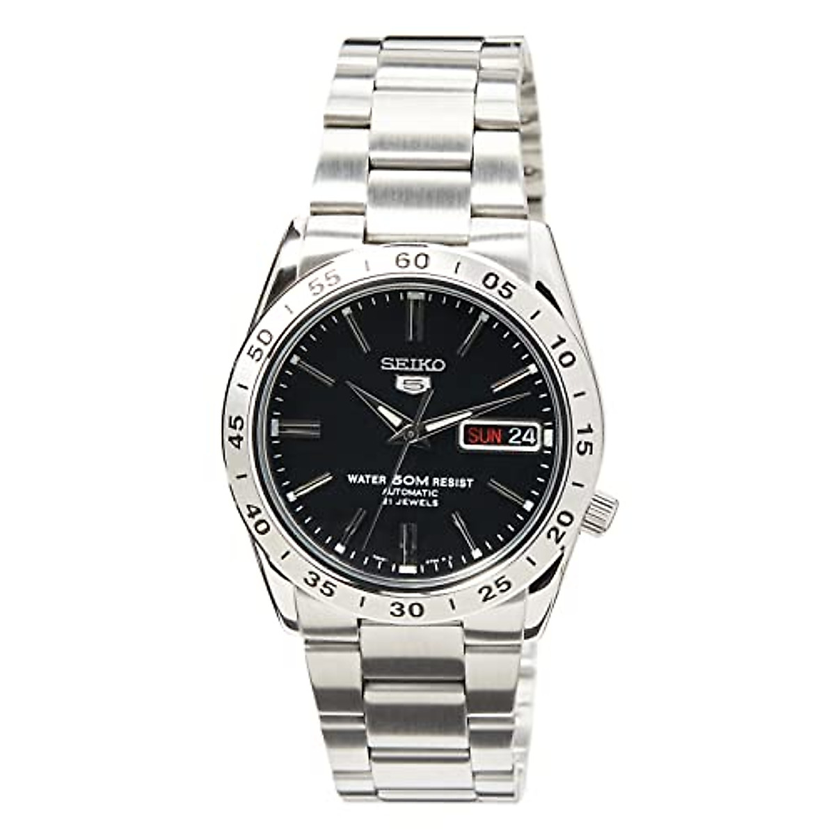 Seiko Men's Analogue Automatic Watch with Stainless Steel Bracelet – SNKE01K1, Black/Silver, Bracelet