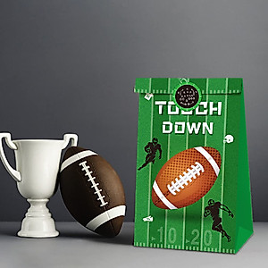 aukeoss 24 Packs Football Bags,Sports Day Party Bags,Biscuit，Cakes,Chocolates,Candies Snack Packaging Paper Bags for Birthday Party