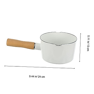 DOITOOL Sauce Pan Noodle Pot Baby Food Pan Kitchen Cookware Mini Soup Pot Enamel Saucepan Milk Heating Pot Cooking Utensils Infant Food Baking Pan Baby Food Cooking Pot