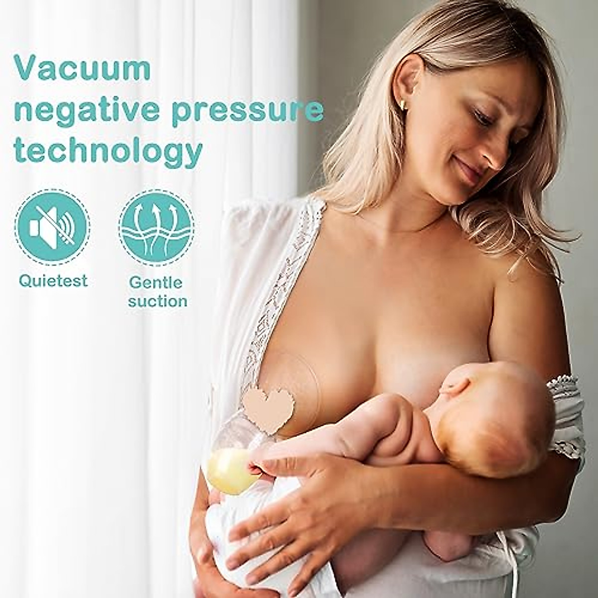 BumbleBee Manual Breast Pump Collector for Breastfeeding Combo- Silicone Milk Collector, Hand Pump Breast Pump 5oz/150ml with Compatible Nipple, Cap, Silicone Stopper and Storage Bag