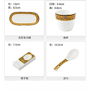 LLLY Cutlery Set Dinner Plate Dishes Tableware Holder Napkin Buckle Combination Table Decoration