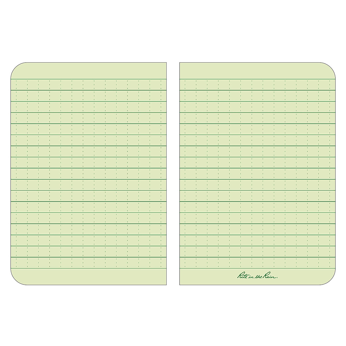 Rite in the Rain Weatherproof Soft Cover Pocket Notebook, 3 1/2" x 5", Green Cover, Universal Pattern (No. 954)