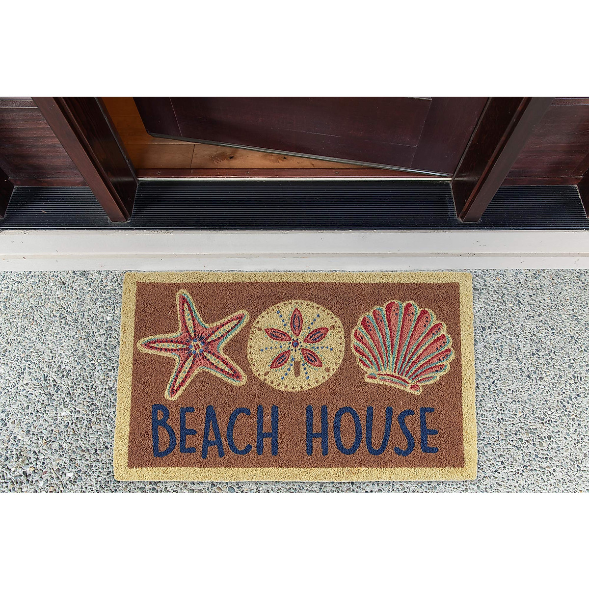 DII Heavy Duty Coir Doormat with Nonslip Vinyl Backing, Welcome Mat Outdoor Entry Way & Front Porch Décor, Home Sweet Gnome, 17x29