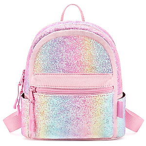 mibasies Mini Backpack for Girls Kids Rainbow Purse