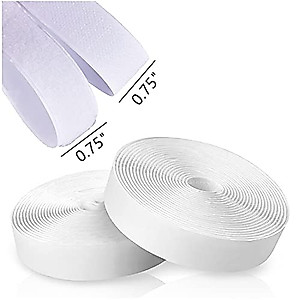0.75 Inch×82 Feet /25m White Self Adhesive Hook and Loop Tape Sticky Back Fastening Tape, Self-Adhesive Tapes for Stationery and Household Purposes