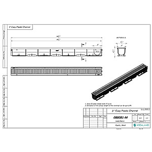 Vodaland - 3 Inch Easy 1 Premium Trench Drain Channel - Galvanized Stamped Steel Grating (5)