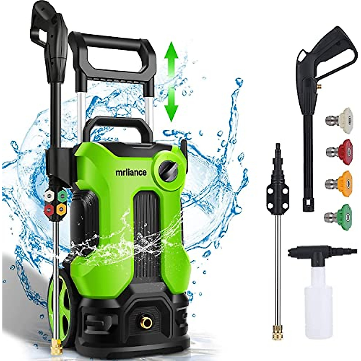 𝐄𝐥𝐞𝐜𝐭𝐫𝐢𝐜 𝐏𝐫𝐞𝐬𝐬𝐮𝐫𝐞 𝐖𝐚𝐬𝐡𝐞𝐫, 2000W High Power Washer, 2.11GPM Professional Electric Pressure Cleaner Machine with 4 Nozzles Foam Cannon,Best for Homes, Patios, Garden (Style 2)