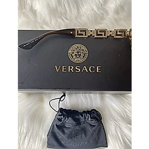 Versace Woman Sunglasses Havana Frame, Dark Brown Lenses, 59MM