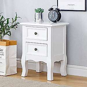 SJYDQ Nightstand Drawer Organizer Storage Cabinet Bedside Table Bedroom Furniture Woode Nordic White Bedside Table Solid Wood
