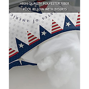 Recliner Head Pillow Ledge Loungers Chair Pillows with Insert Life in American is Better American USA Flag Hear Shapes Lumbar Pillow with Adjustable Strap Patio Garden Cushion for Bench Couch, 2 PCS