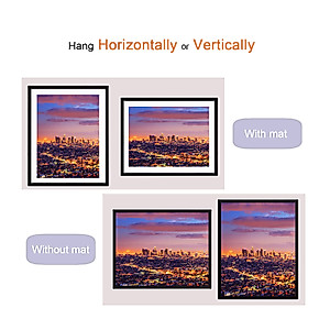 LIPHISFUN Diamond Painting Frame 30x40cm Diamond Art Frames Display Picture 12x16 Without Mat or 10x14 with Mat 2 Pack,Natural Solid Wooden,Protection Glass,Back Mat,Hanging Kit for Wall Decor-Black