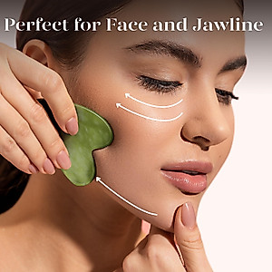 BAIMEI Gua Sha Facial Tools Face Massager for Skin Care, Relaxation and Reduce Puffiness Skin Care Tools, Self Care Gift for Men Women - Xiuyan Jade