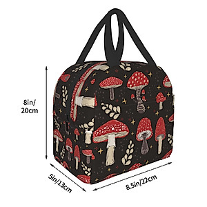 Lunch Bag Cute Cartoon Mushroom With Stars Insulated Lunch Box Reusable Lunch Bags Meal Portable Container Tote For Men Women Work Travel Picnic