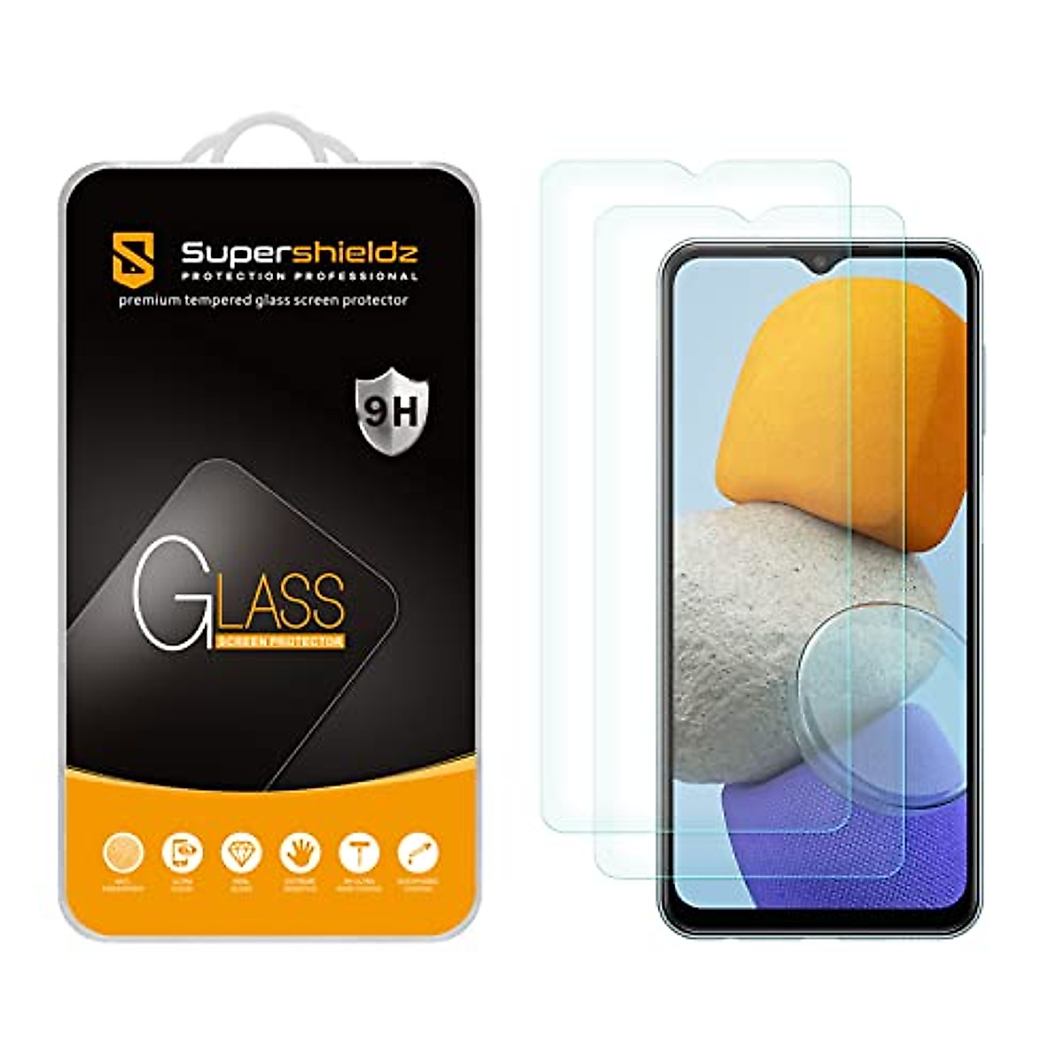 Supershieldz (2 Pack) Designed for Samsung Galaxy A23 5G / Galaxy A23 5G UW Tempered Glass Screen Protector, Anti Scratch, Bubble Free