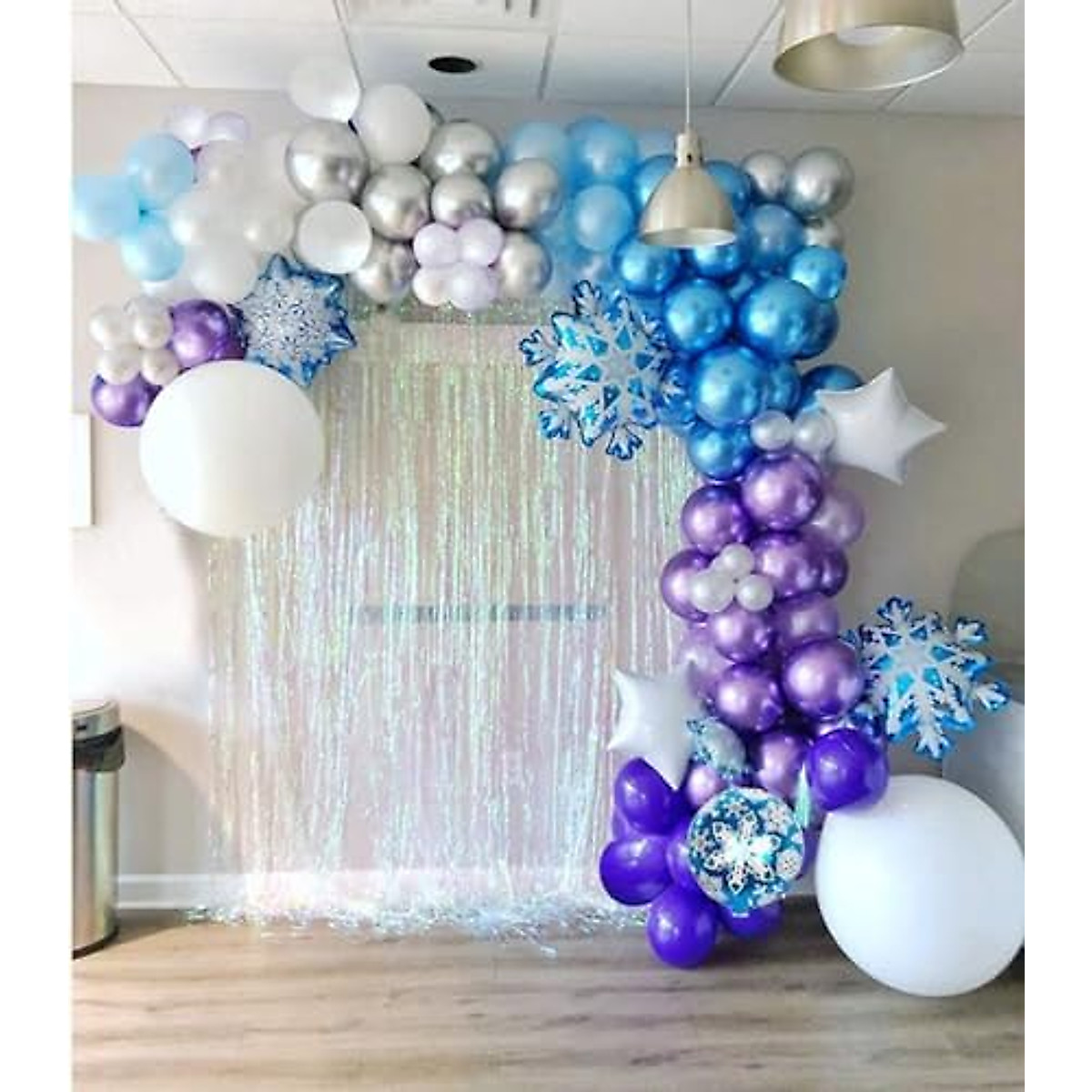 Blue and Purple Balloons Set, 50 PCS Blue 12 Inch Mermaid Balloons, Metallic Purple Blue White Latex Balloons Confetti Helium Balloons for Girls Mermaid Birthday Party Baby Shower Winter Supplies
