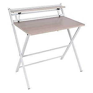 Tomppy Folding Desk for Small Spaces - 32 Inches Small Lazy Modern Laptop Table, Multifunctional Study Writing Computer Desk Workstation (A)