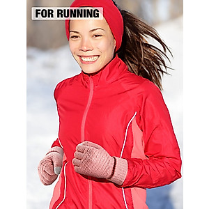 SATINIOR 6 Pair Women Winter Touch Screen Gloves Warm Fleece Lined Knit Gloves for Women(Black, Gray, Pink, Beige, White, Wine Red)