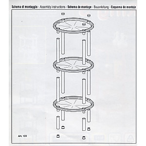 3 Tier Shelf, End, Bed or Display Table, Self-Standing Shelving for Bathroom Toiletries, Storage and Organization. 13 ¾” diameter, 24” height, 9 ¼” space between shelves. Load 10 lbs. per tier (White)