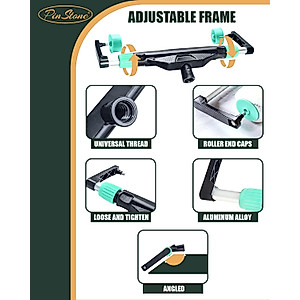 10pcs PinStone Large Paint Roller Kit, 12"-18" Adjustable Roller Frame, 1-5 Ft Steel Extension Pole, Ergonomic Handle, 3pcs 18" Nylon Roller Covers for Walls,Ceiling,Floor,Interior & Exterior Painting