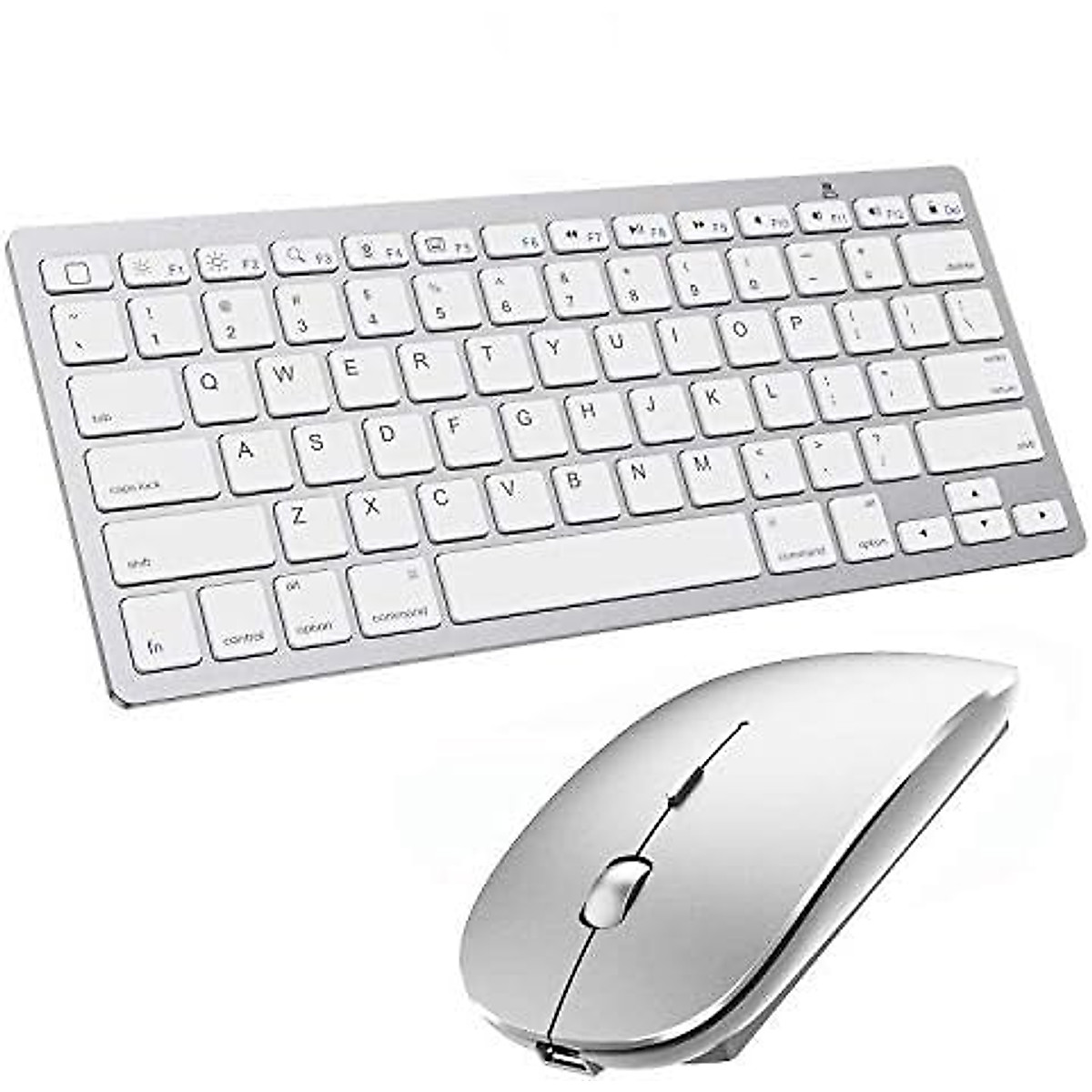 Bluetooth Keyboard and Mouse for iPad and iPhone Bluetooth Keyboard Compatible with iPad/iPad Pro/iPad Air/iPad Mini and Other Bluetooth Enabled Devices (iPadOS 13 / iOS 13 and Above) (Silver)
