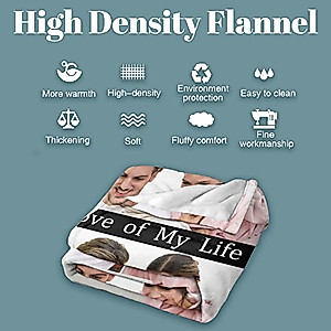 Thecooboy Custom Blanket with Photo Design Your Text Personalized Blankets Customized Gifts (2 Photo, 50"x30")