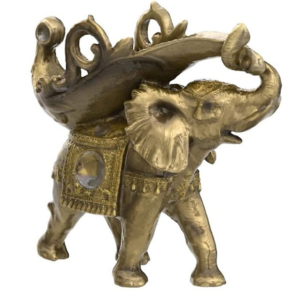 ICE ARMOR George S. Chen Imports Golden Thai Elephant Wine Holder 11 1/4" Wide Statue Figurine (7888216)