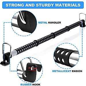 Enovorld Car Clothes Hanger Bar - Expandable 36 to 65 inches Retractable Vehicle Cloth Rack Hanger Rod for Car Trucks, SUVs, Vans, RVs, Road Travelers.