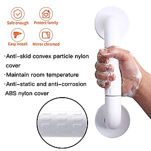 12 Inch Shower Grab Bars For Seniors Chrome Stainless Steel Bathroom Safety Grab Bar For Bathtubs And Showers Night Vision Luminous Circles Bathtub,Toilet, Bathroom,Kitchen,Stairway Handrail Anti-Slip