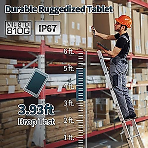 MUNBYN Rugged Android Tablet Scanner IRT01, 8-inch Tablet Android 10 Zebra SE2707 Scanner 700 nits Outdoors Heavy Duty Tablet IP67 MIL-STD-810G Sunshine Readable, Inventory Mobile Handheld Computer